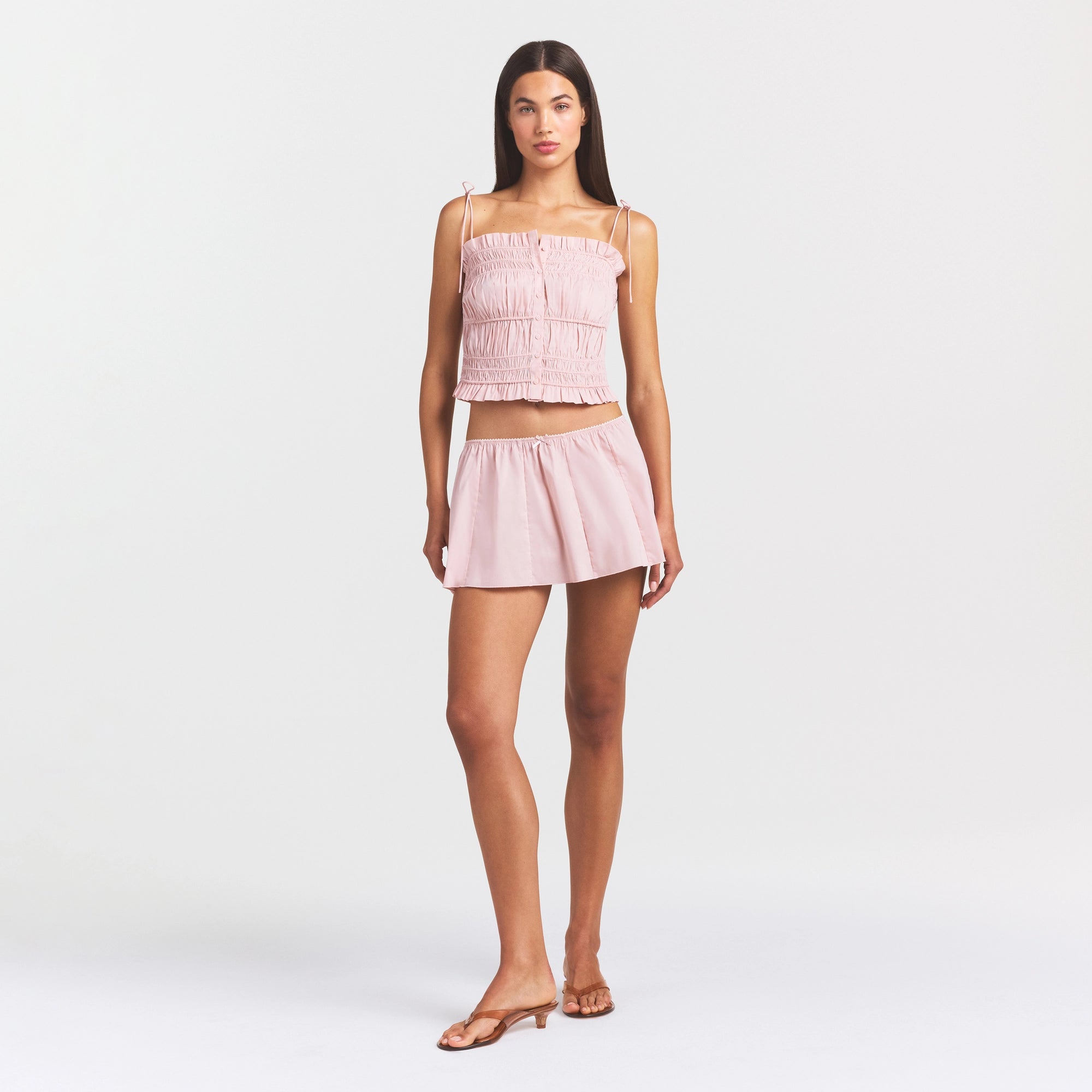 SKIMS Poplin Mini Skirt with Bow Detail